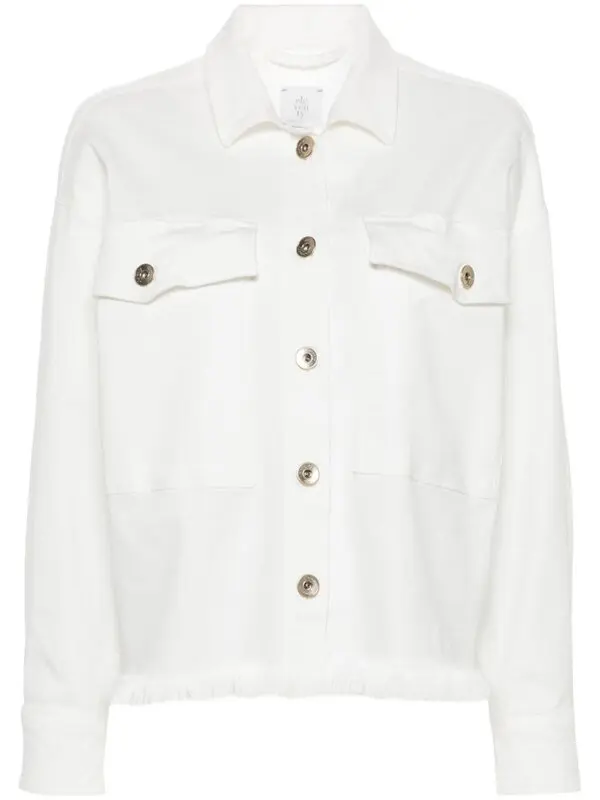 Eleventy Fringe Twill Shirt - White