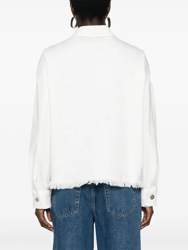 Eleventy Fringe Twill Shirt - White