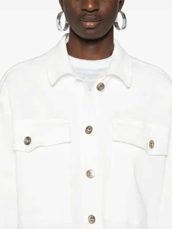 Eleventy Fringe Twill Shirt - White