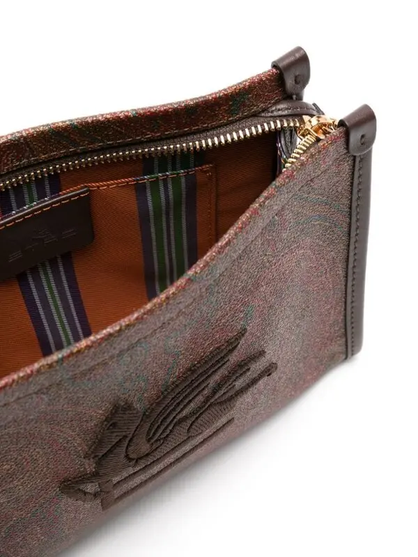 Etro Arnica Pouch With Pegaso Detail - Brown
