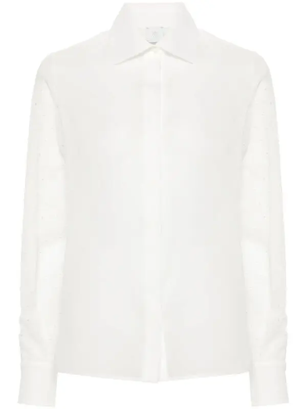 Eleventy Embroidered Semi-sheer Shirt