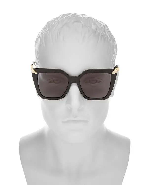 BVLGARI Square Sunglasses, 55mm - Black/gray Solid