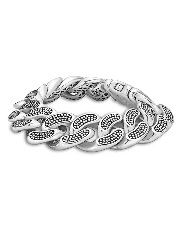 Lagos Sterling Anthem Caviar Bead Curb Link Bracelet