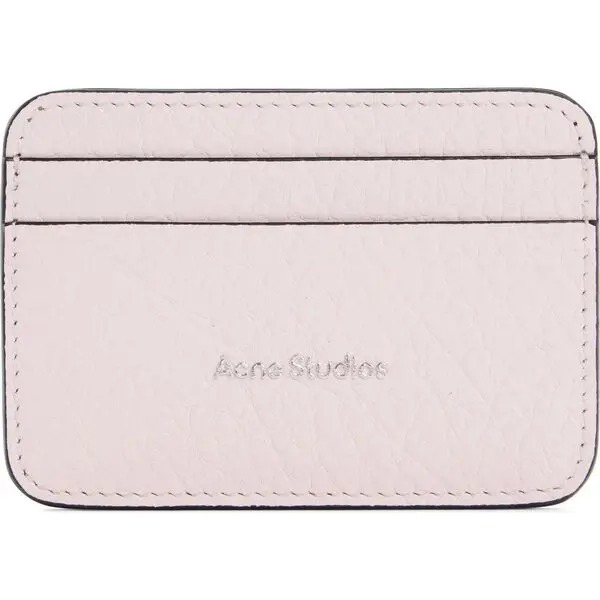 Acne Studios Grained Leather Card Holder - Powder Pink