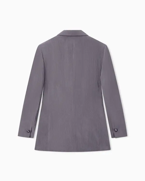 Giorgio Armani Washed Silk Double-breasted Jacket - Grey