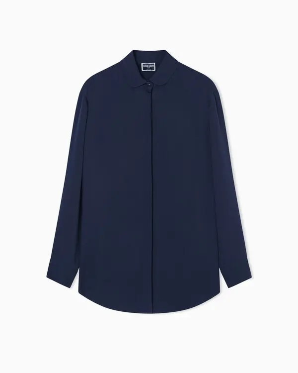 Giorgio Armani Triple Silk Georgette Shirt - Navy Blue