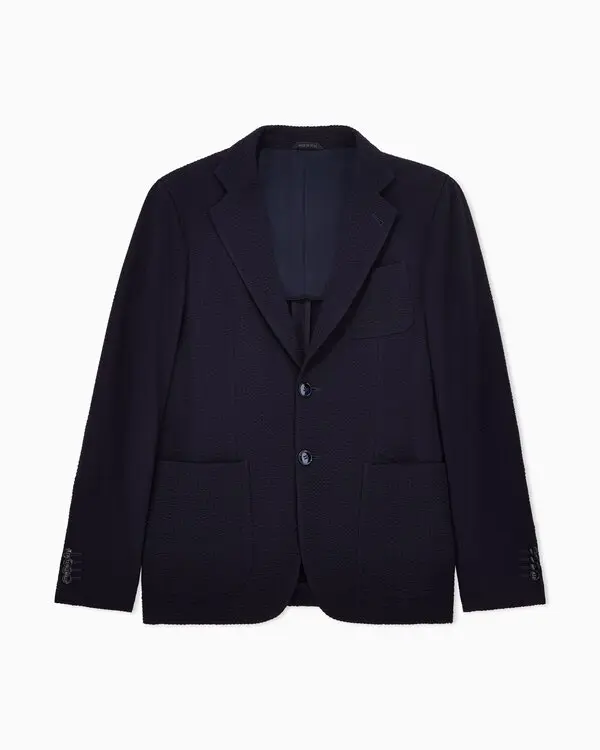 Giorgio Armani Upton Line Single-breasted Jacket - Navy Blue