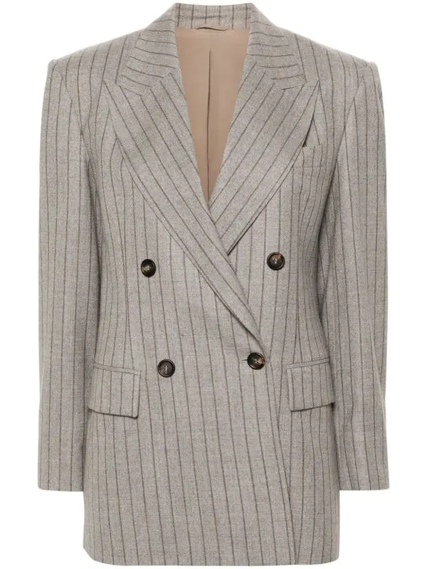 Brunello Cucinelli Striped Double-breasted Blazer