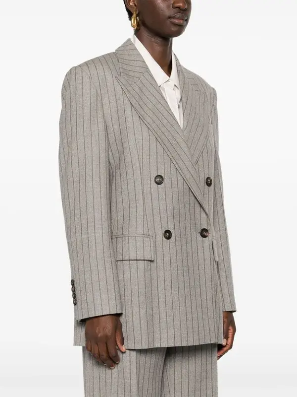 Brunello Cucinelli Striped Double-breasted Blazer