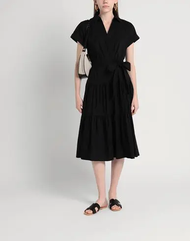 Ralph Lauren Belted Cotton-Blend Tiered Midi Dress In Black - 15% Off |  Editorialist