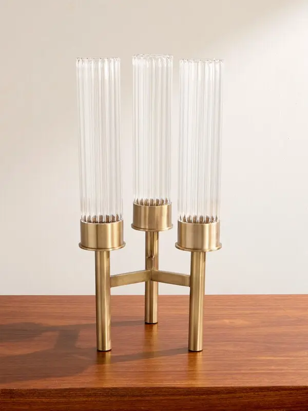 SOHO HOME Catcliffe -tone And Glass Candelabra - Gold