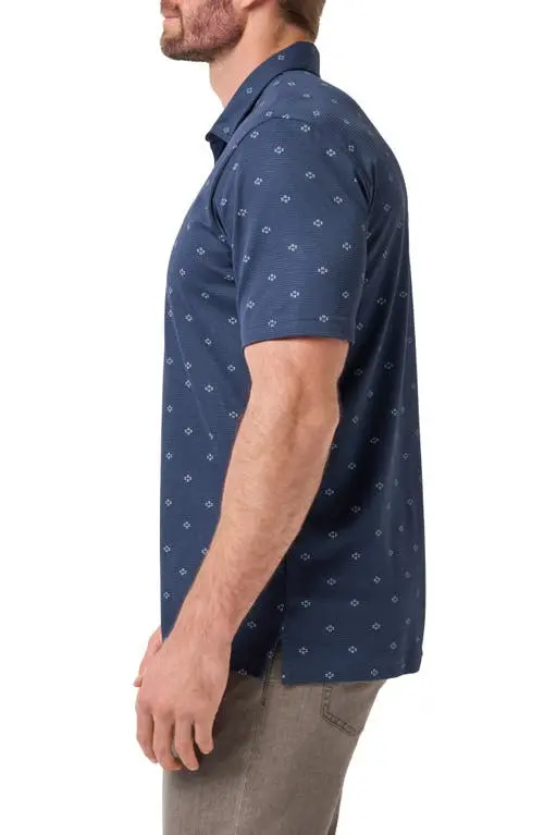 Travis Mathew Final State Geo Pattern Polo - Total Eclipse