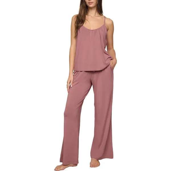 Eberjey Giselle Cami & Pants Pajama Set - Berry Blush
