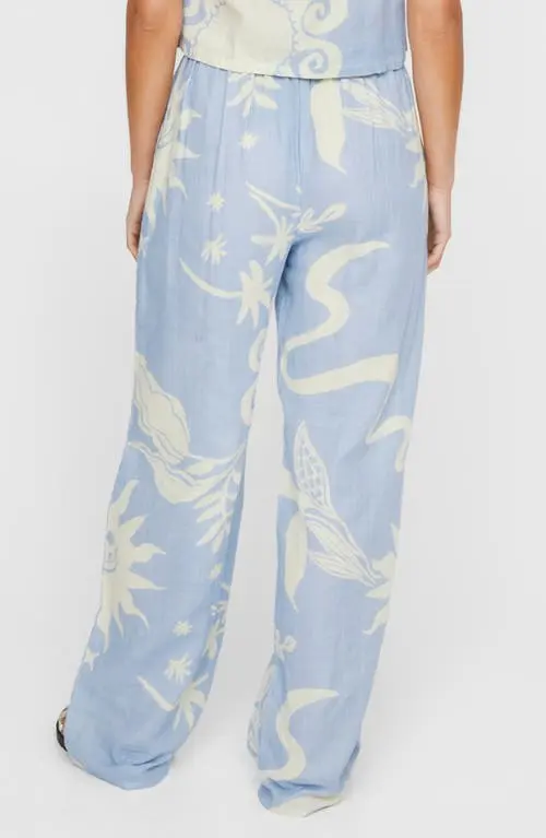 Nasty Gal Printed Cotton Drawstring Straight Leg Pants