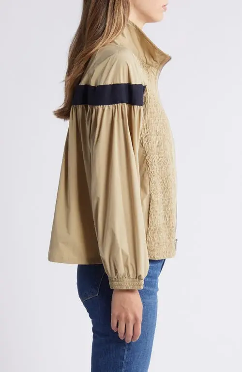 NIKKI LUND Missy Water Repellent Smocked Jacket - Khaki