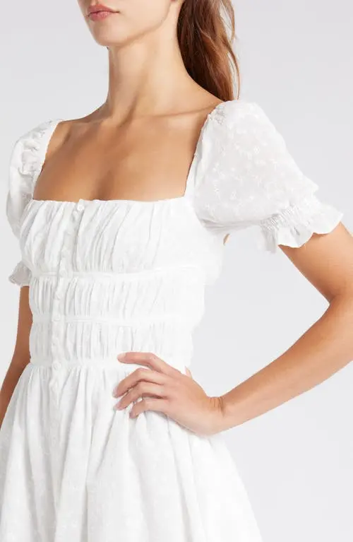 Buy MISTRESS ROCKS Floral Embroidered Cotton Minidress - Cloud At 80% Off |  Editorialist