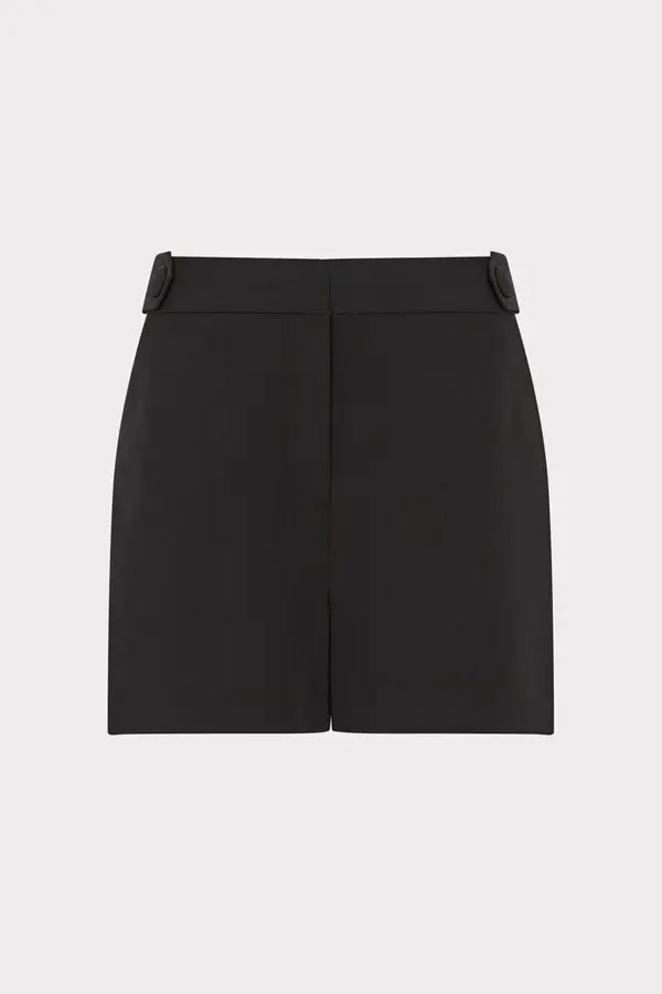 MILLY Aria Cady Button Shorts - Black