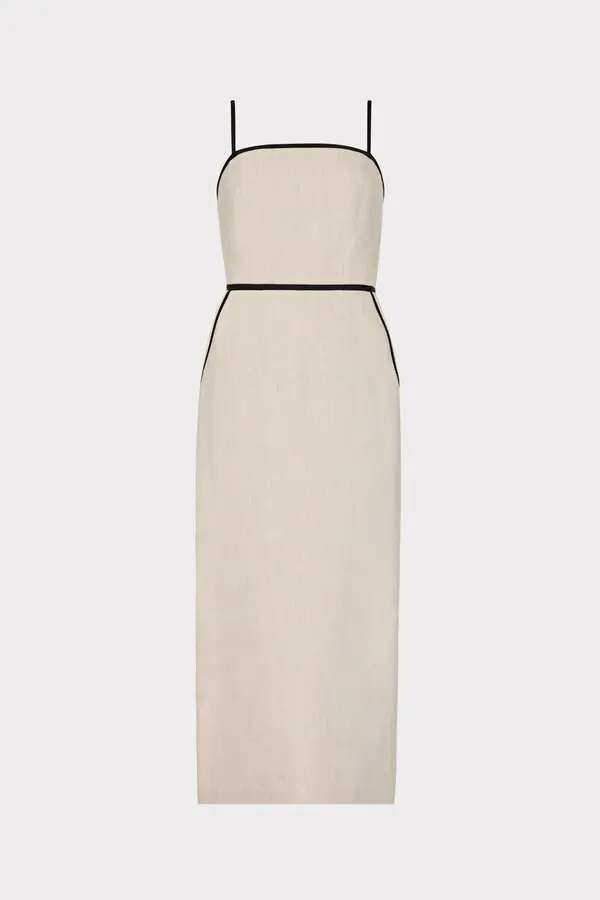 knee length dresses for ladies Amara Embroidered Midi Dress Blue / L