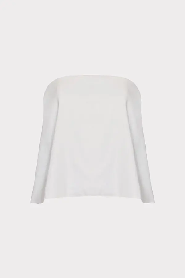MILLY Solid Linen Strapless Top - White