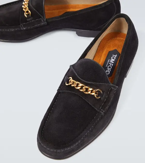 Tom Ford Black Loafers with Gold Chain Accent leather York Chain loafers in black - Tom Ford | Mytheresa main image 4