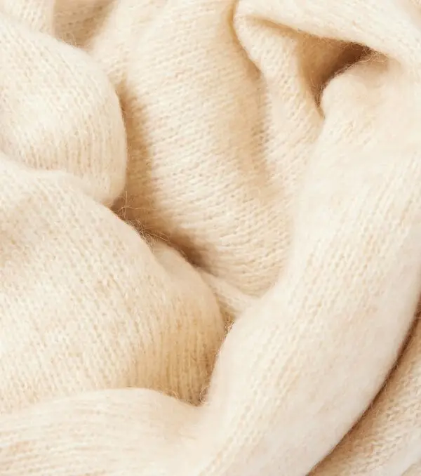 Brunello Cucinelli Cable-knit Mohair Scarf - Beige
