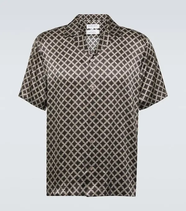 Frescobol Carioca Roberto Printed Silk Bowling Shirt