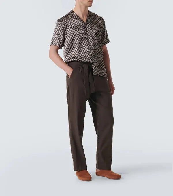 Frescobol Carioca Roberto Printed Silk Bowling Shirt