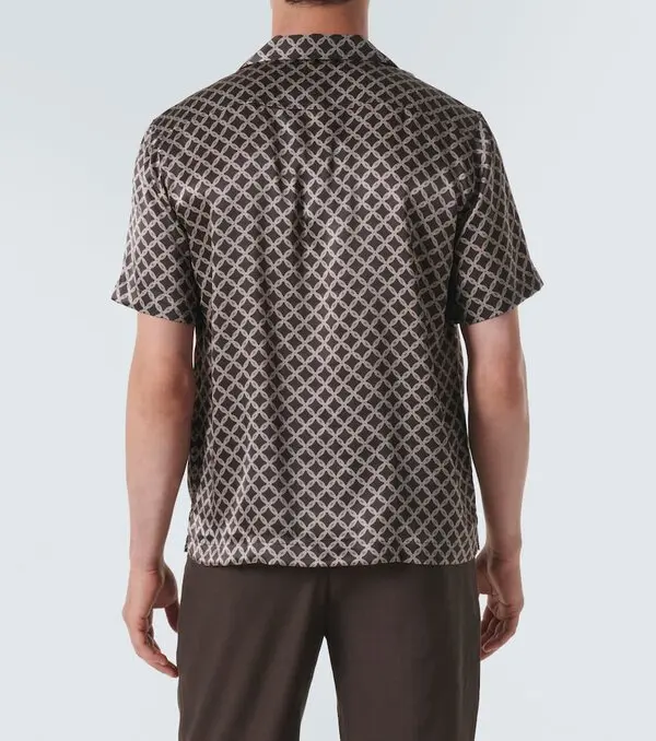 Frescobol Carioca Roberto Printed Silk Bowling Shirt