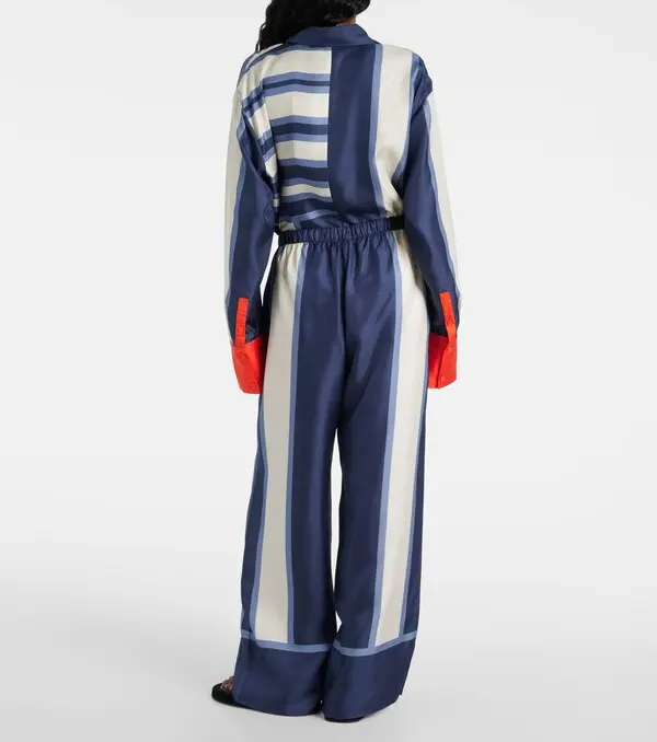 SIR. Dazed Printed Silk Palazzo Pants