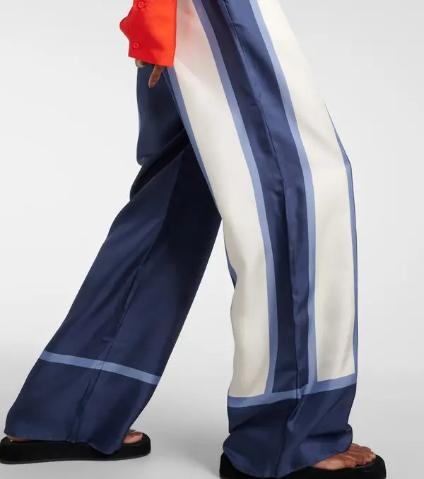 SIR. Dazed Printed Silk Palazzo Pants