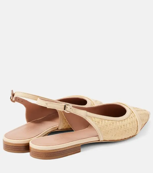 MALONE SOULIERS Jama Raffia Slingback Ballet Flats