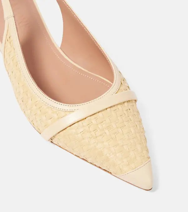 MALONE SOULIERS Jama Raffia Slingback Ballet Flats