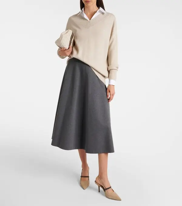 Brunello Cucinelli Embellished Cashmere And Silk Sweater
