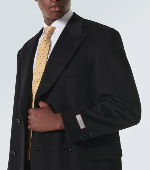 Canali Wool And Cashmere Overcoat - Black