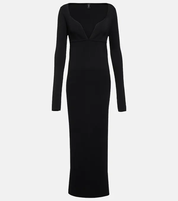 SIR. Helena Ribbed-knit Maxi Dress - Black
