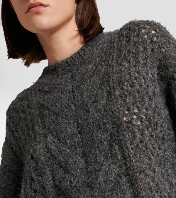 Brunello Cucinelli Cable-knit Alpaca-blend Sweater - Grey