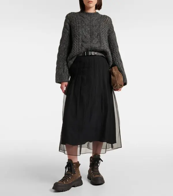 Brunello Cucinelli Cable-knit Alpaca-blend Sweater
