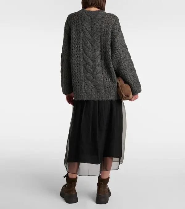 Brunello Cucinelli Cable-knit Alpaca-blend Sweater