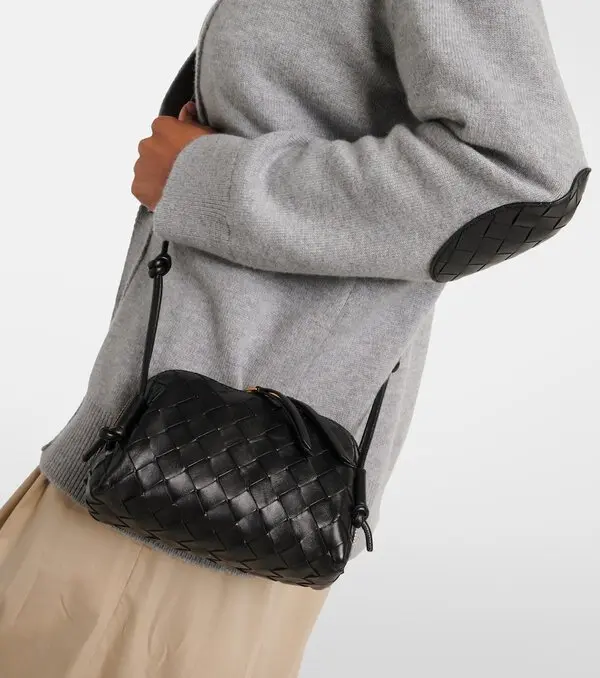 Bottega Veneta Concert Mini Intrecciato Leather Pouch - Black