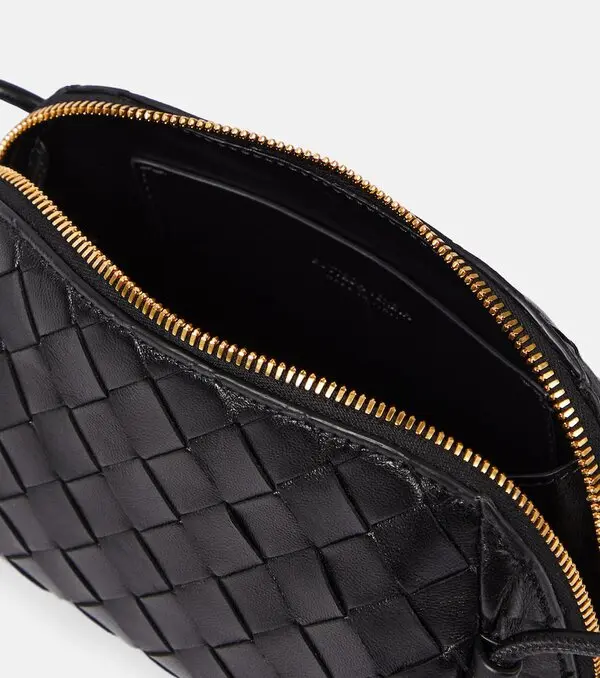 Bottega Veneta Concert Mini Intrecciato Leather Pouch - Black