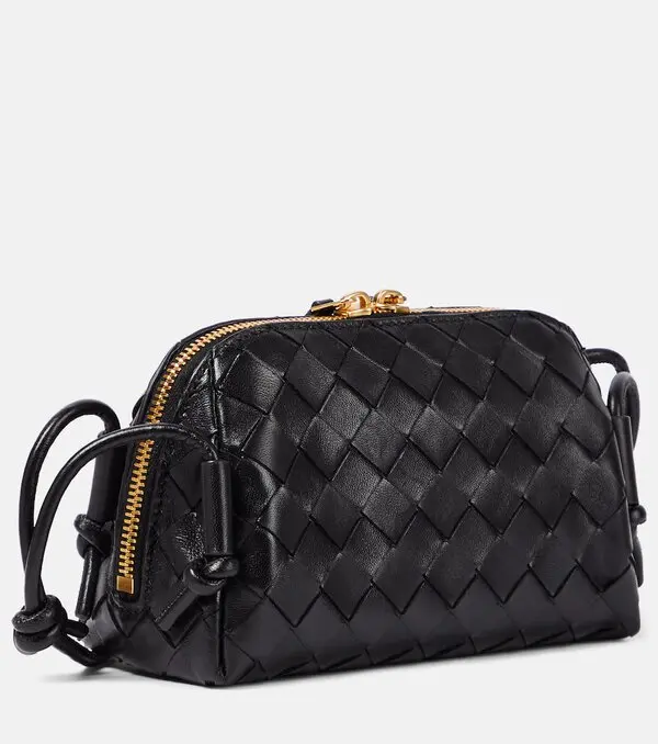 Bottega Veneta Concert Mini Intrecciato Leather Pouch - Black
