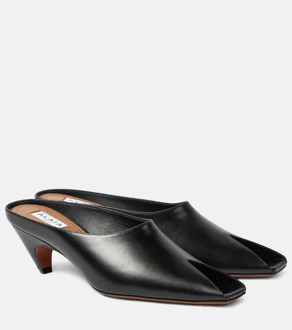 Alaïa 55 Leather Mules - Black