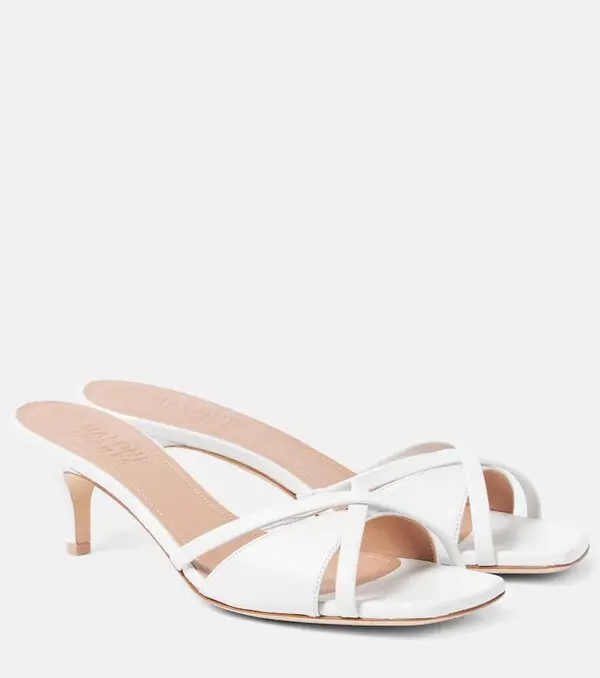 MALONE SOULIERS Penn 45 Leather Mules - White
