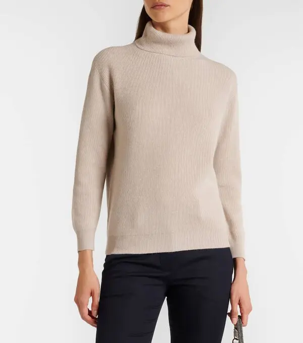 Brunello Cucinelli Cashmere Turtleneck Sweater - Neutrals