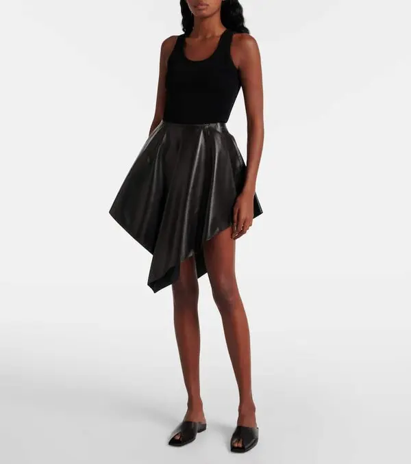 Alaïa Asymmetric Leather Miniskirt