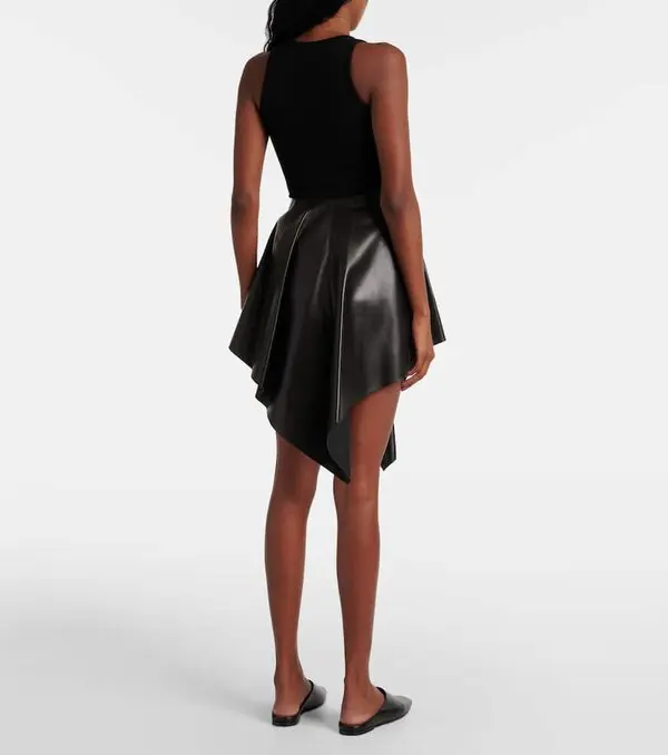 Alaïa Asymmetric Leather Miniskirt