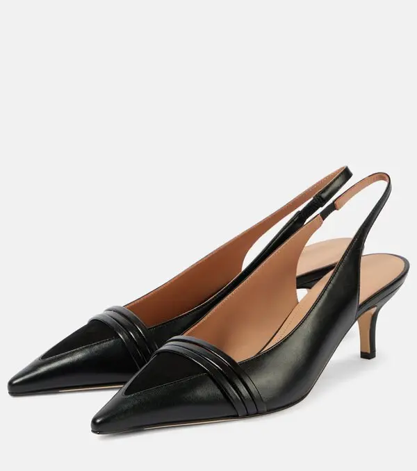 MALONE SOULIERS Tanner 45 Leather Slingback Pumps