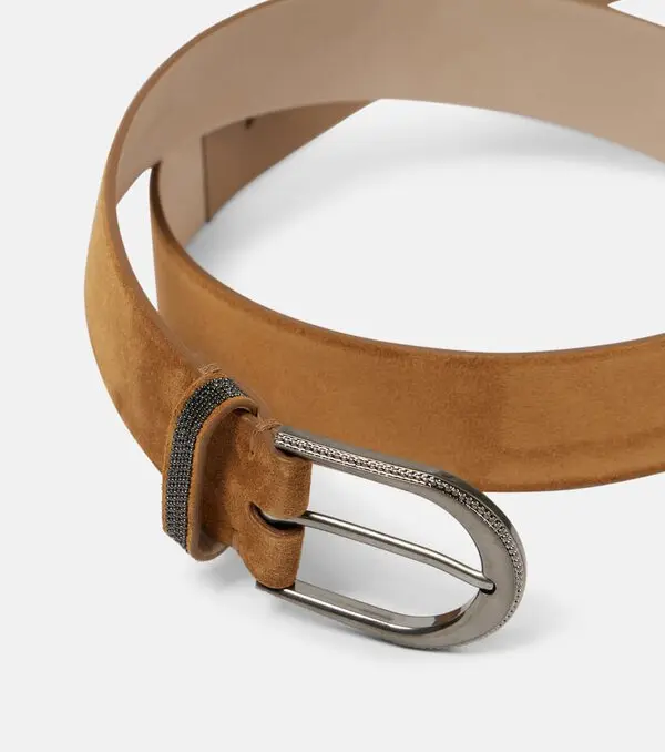 Brunello Cucinelli Monili Suede Belt