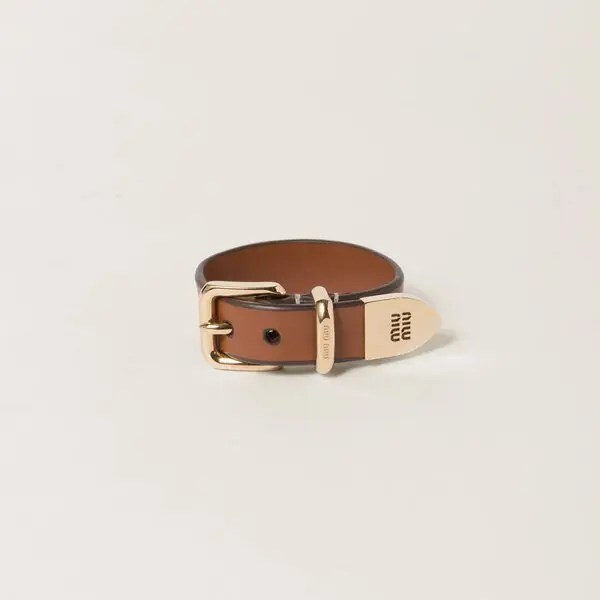 Miu Miu Leather Bracelet - Cognac | Editorialist