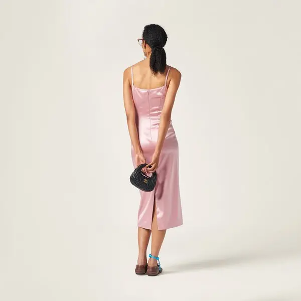 Miu Miu Stretch Satin Dress - Begonia Pink